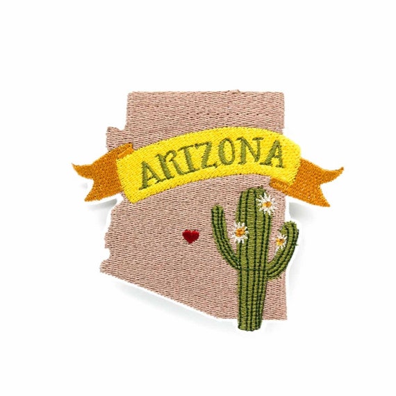 Phoenix Arizona Saguaro Cactus Embroidered Iron on Patch | Etsy