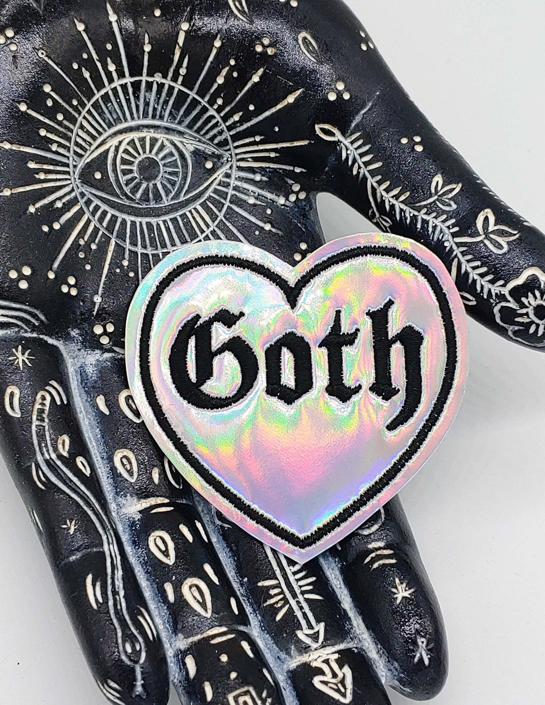 Goth Holographic Vinyl Iron on Embroidered Patch - Etsy