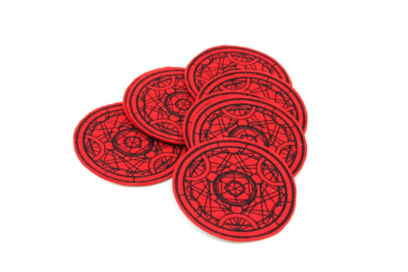 Red Alchemy Medallion Gothic Iron on Embroidered Patch - Etsy
