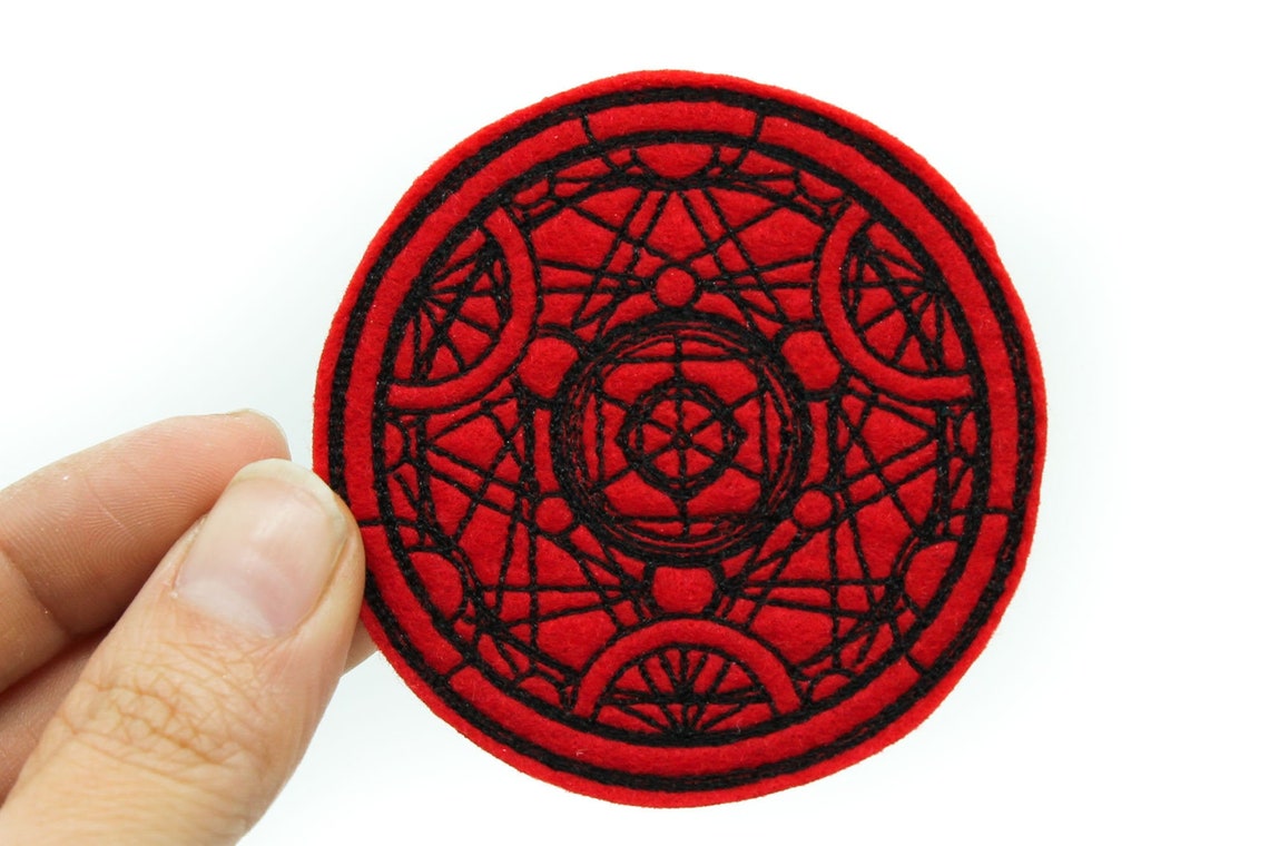 Red Alchemy Medallion Gothic Iron on Embroidered Patch - Etsy