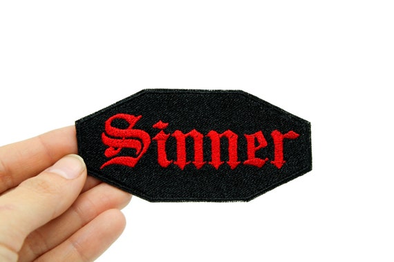 Sinner Embroidered Patch With Iron on Adhesive | Etsy