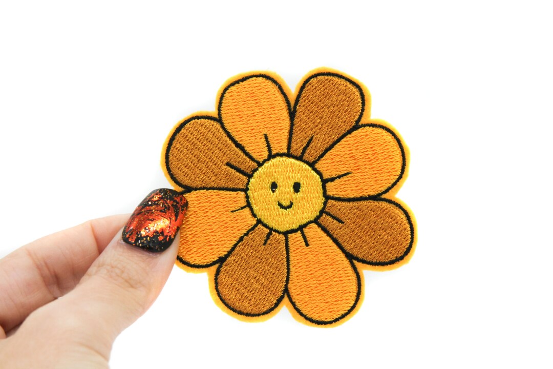 Retro Yellow Daisy Flower Iron on Embroidered Patch - Etsy