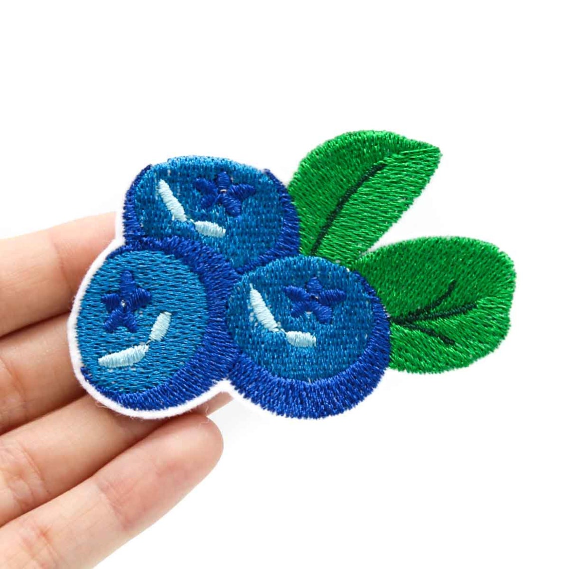 Blueberries Iron-on Embroidered Patch | Etsy