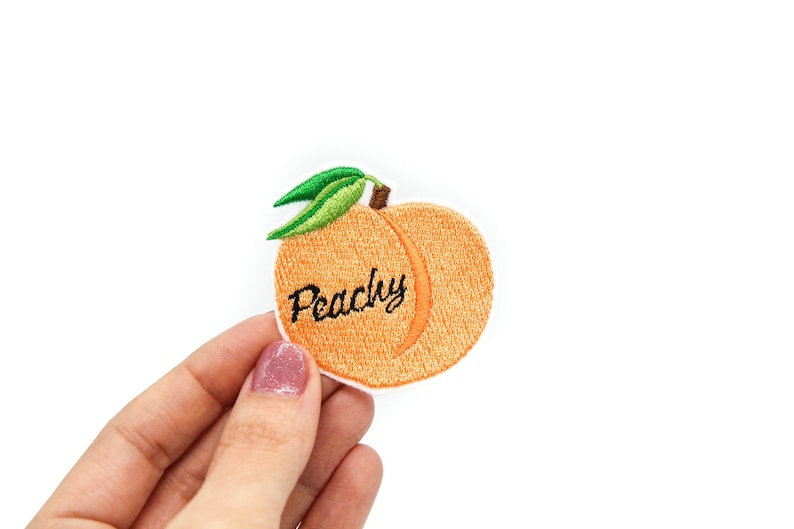 Peachy Peach Fruit Embroidered Patch With Iron on Adhesive - Etsy