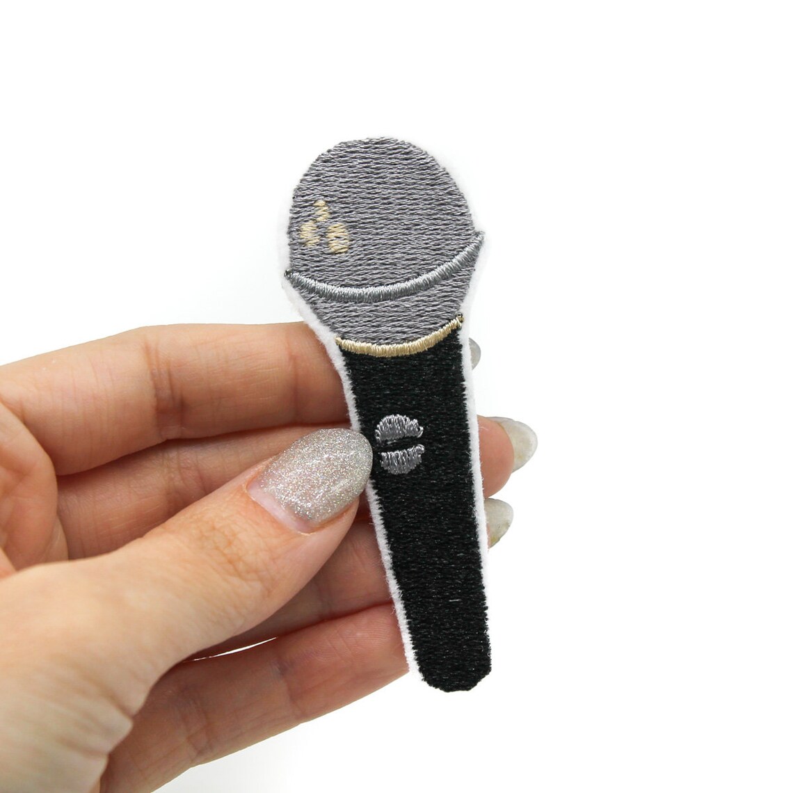 Microphone Iron on Embroidered Patch - Etsy