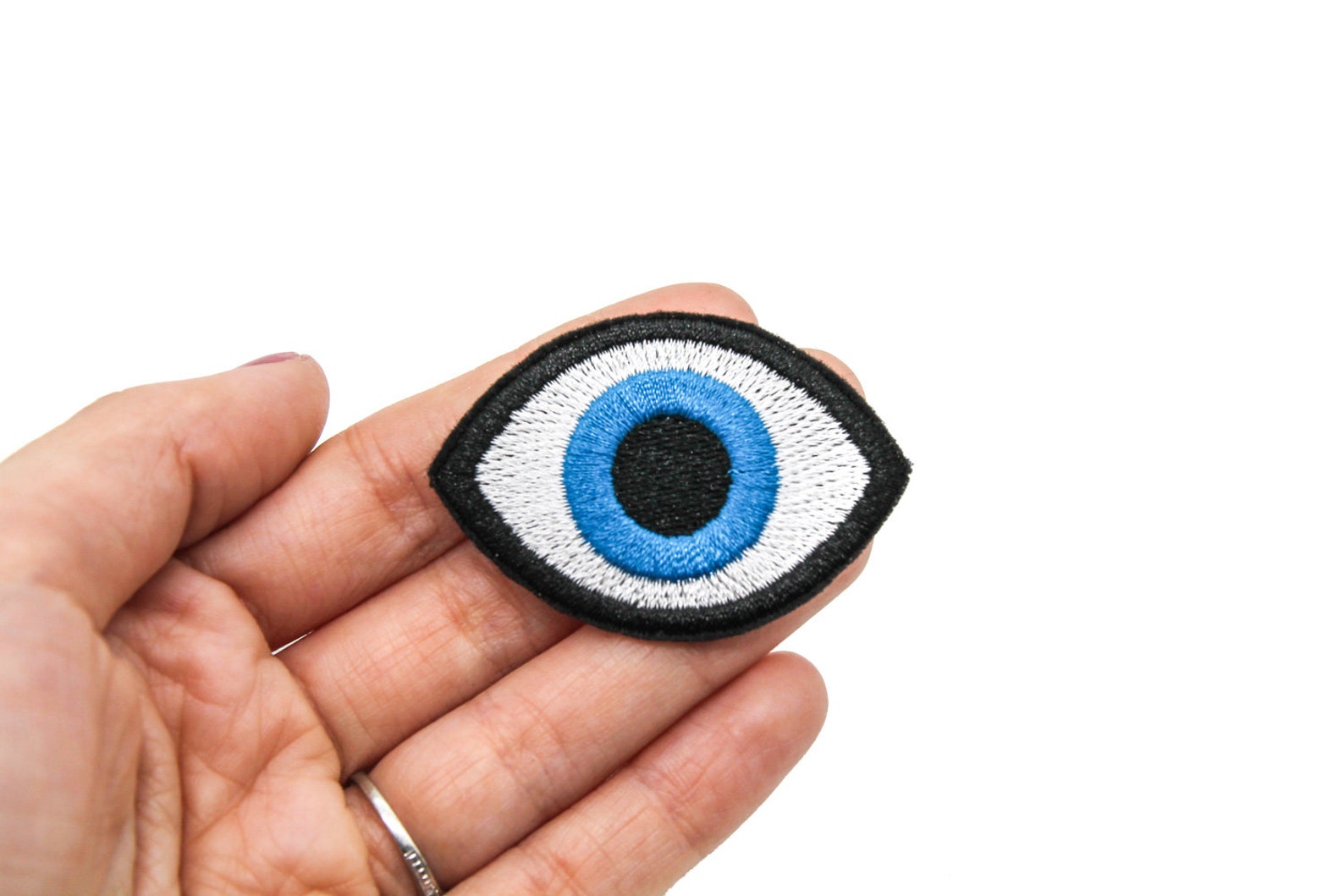 Blue Eye Embroidered Patch With Iron on Adhesive | Etsy