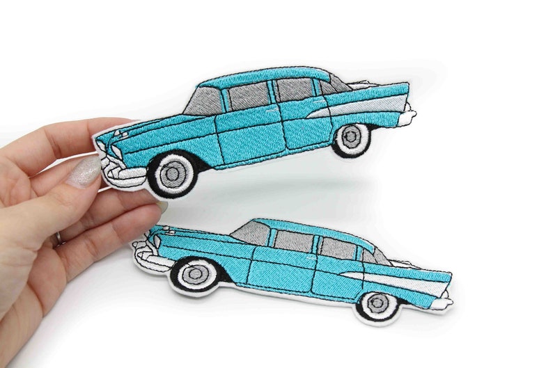 1957 Chevy Bel Air Blue Iron on Embroidered Patch - Etsy