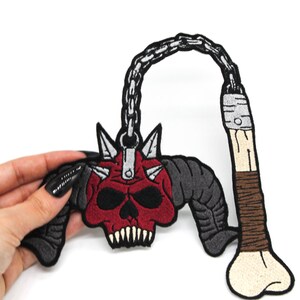 Demon Flail Embroidered Large Patch - Iron on Adhesive Included - Etsy