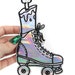 Broken Leg Roller Skater Silver Glitter Holo Vinyl Embroidered Iron on ...