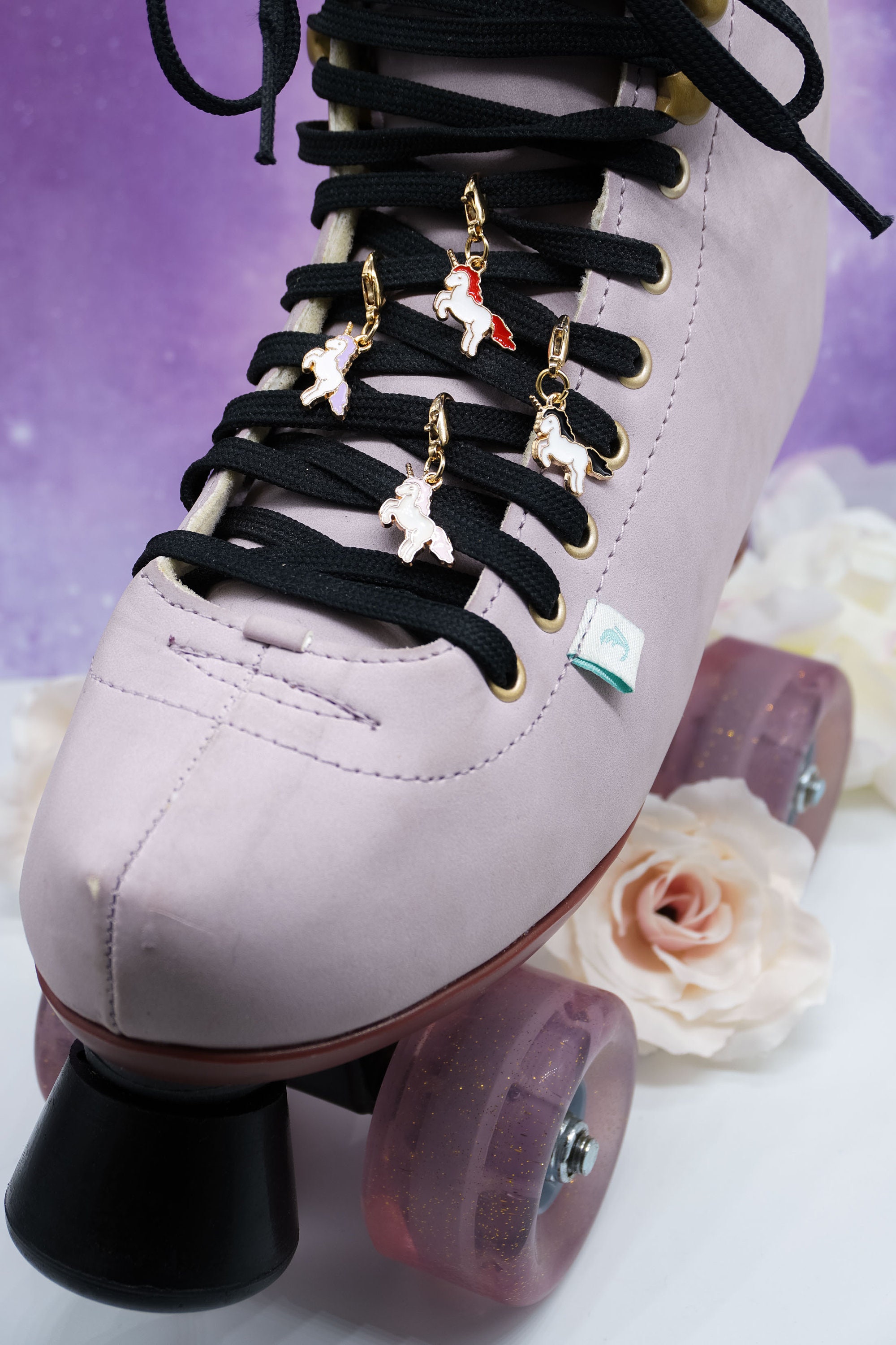 Gold Enameled Unicorn Roller Skate Charm Shoe Charm Zipper | Etsy