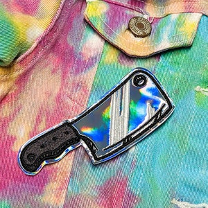 Holographic Silver Meat Cleaver Embroidered Iron-on Patch - Etsy