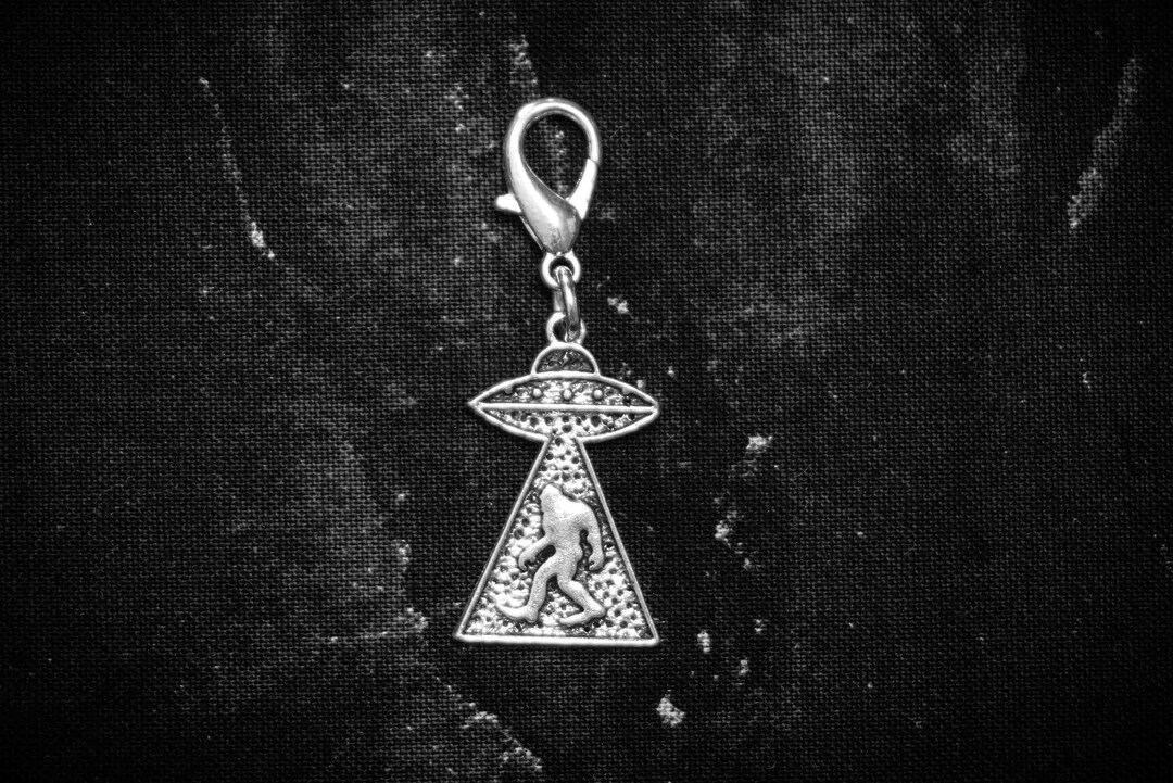 Bigfoot UFO Abduction Clip on Charm - Skate Shoe Charm, Zipper Pull ...