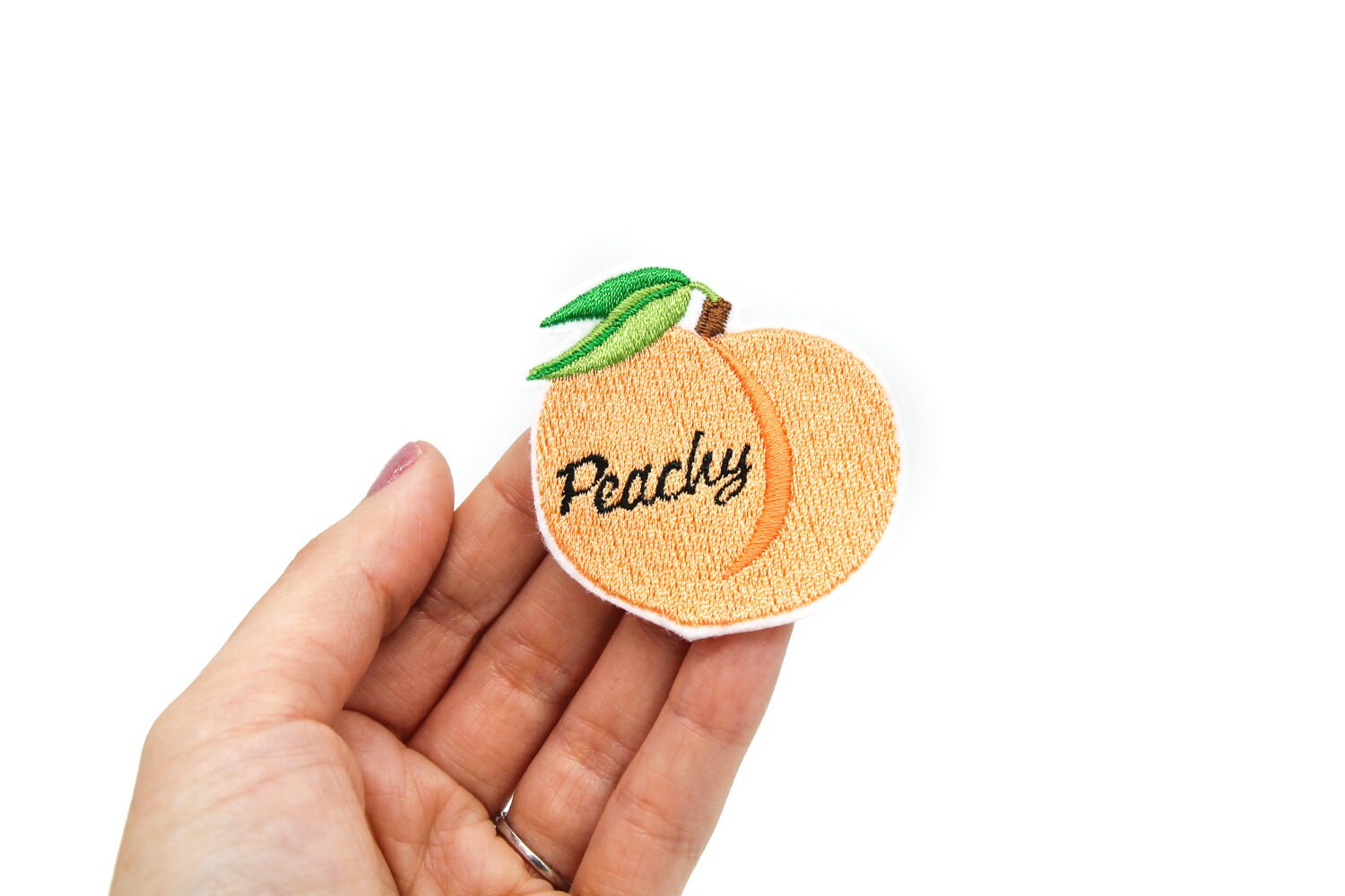 Peachy Peach Fruit Embroidered Patch With Iron on Adhesive - Etsy