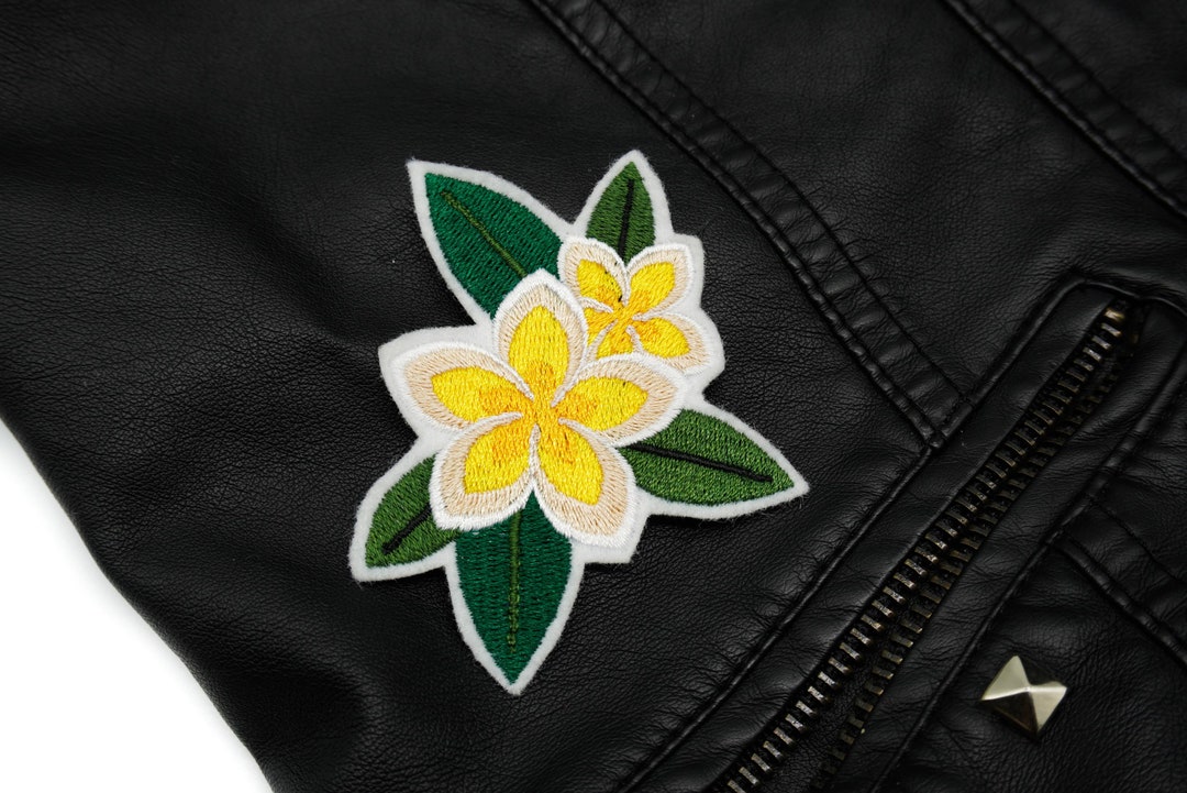 Yellow Plumeria Embroidered Iron on Patch - Etsy