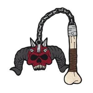 Demon Flail Embroidered Large Patch - Iron on Adhesive Included - Etsy