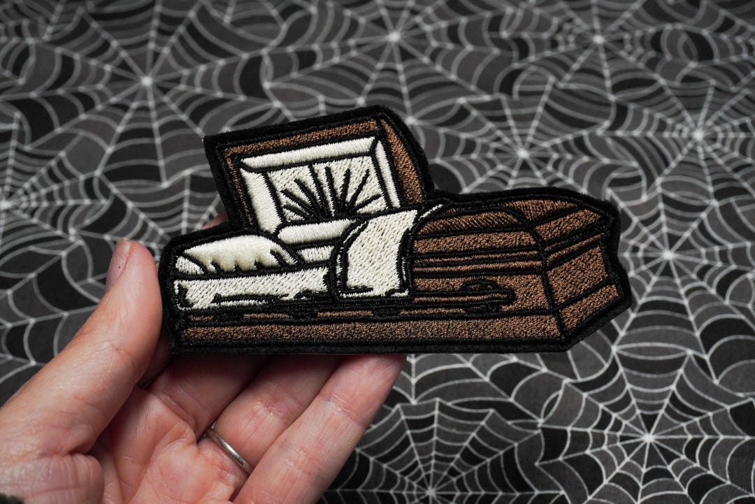 Funeral Casket Embroidered Iron on Patch - Etsy