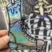 Broken Leg Roller Skater Silver Glitter Holo Vinyl Embroidered Iron on ...