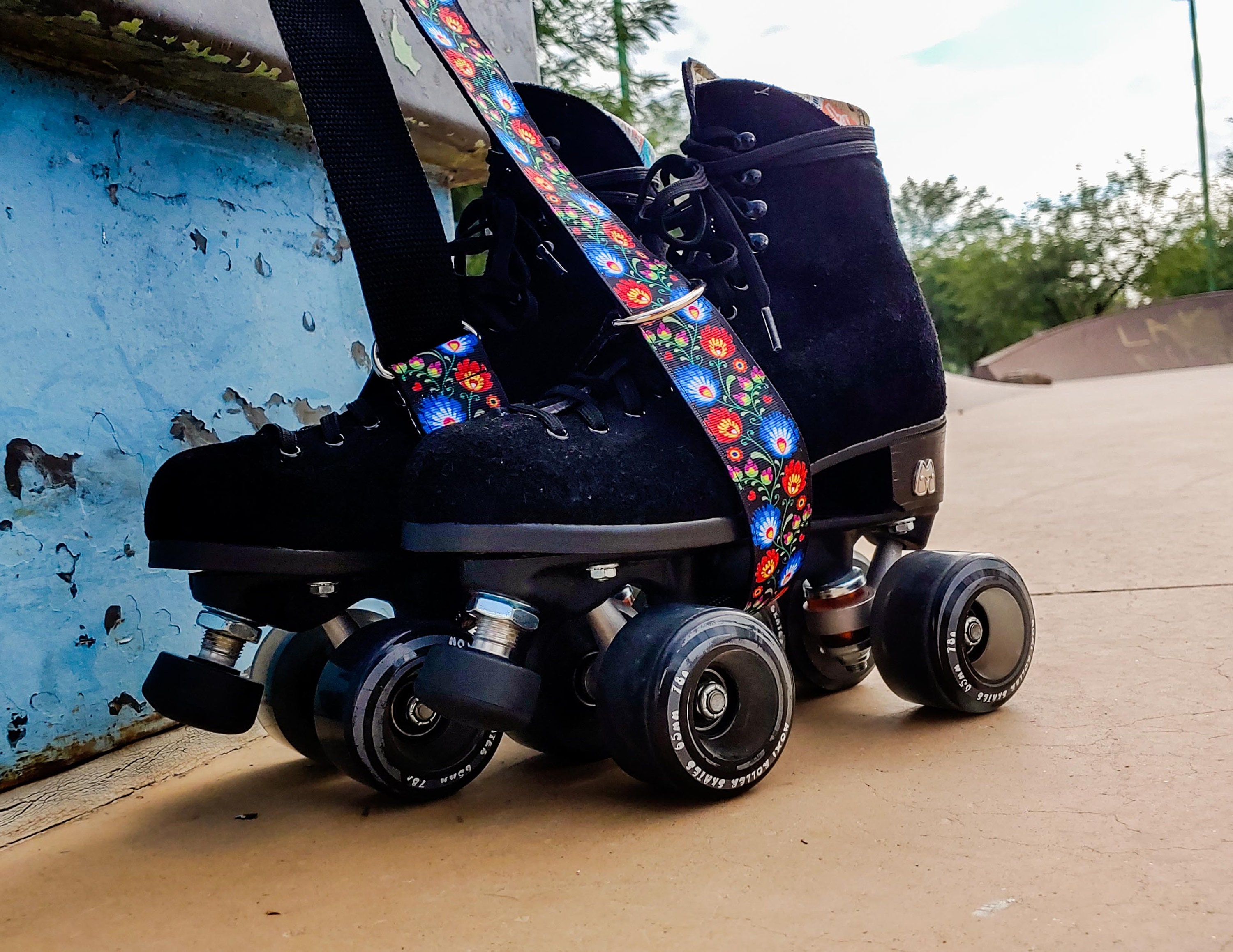 Thick Folk Art Flowers Roller Skate Leash With D Rings - Etsy