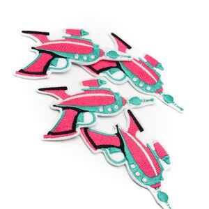Pink Ray Gun Embroidered Patch With Iron on Adhesive - Etsy