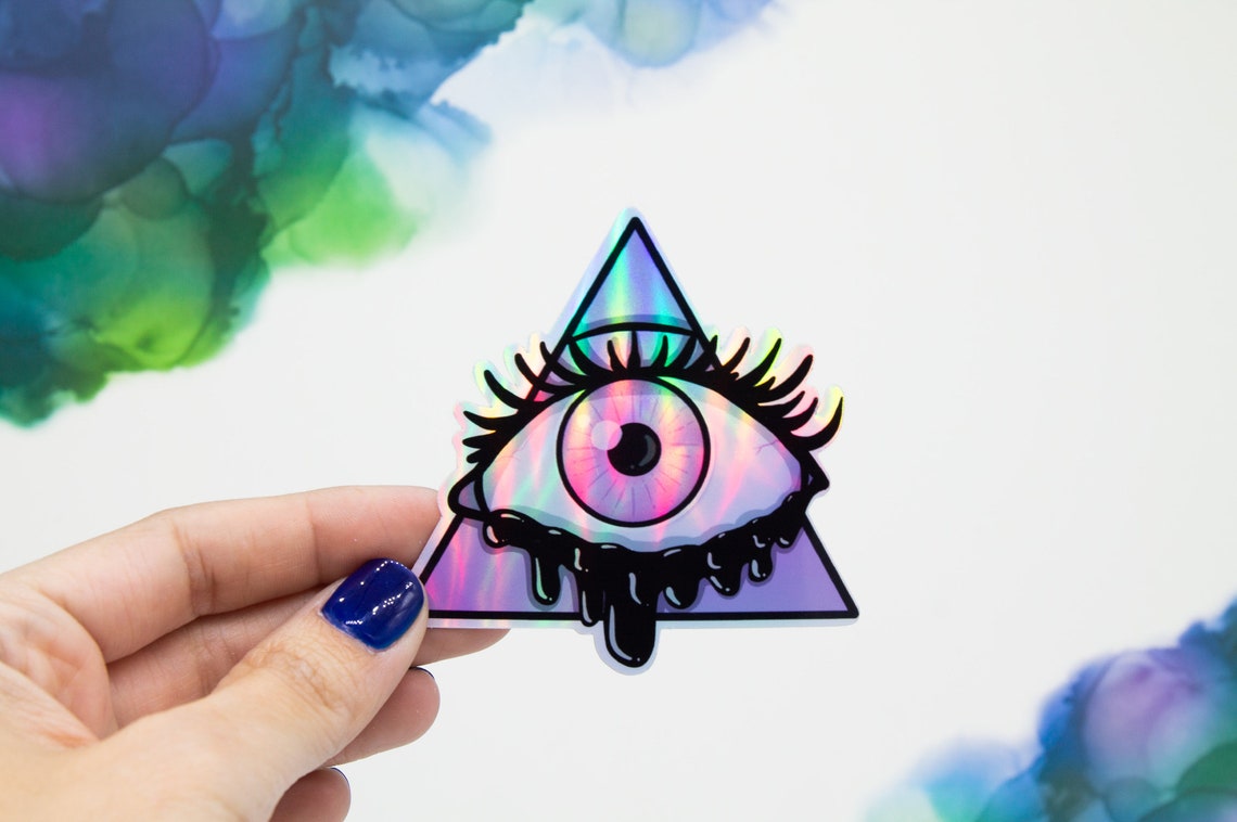 All Seeing Eye Lavender Holographic Sticker - Etsy