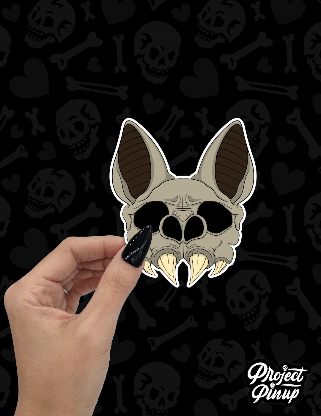 Vampire Bat Skull Vinyl Sticker - Etsy