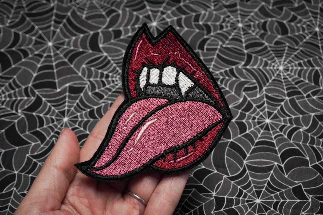 Vampire French Kiss Embroidered Iron on Patch - Etsy