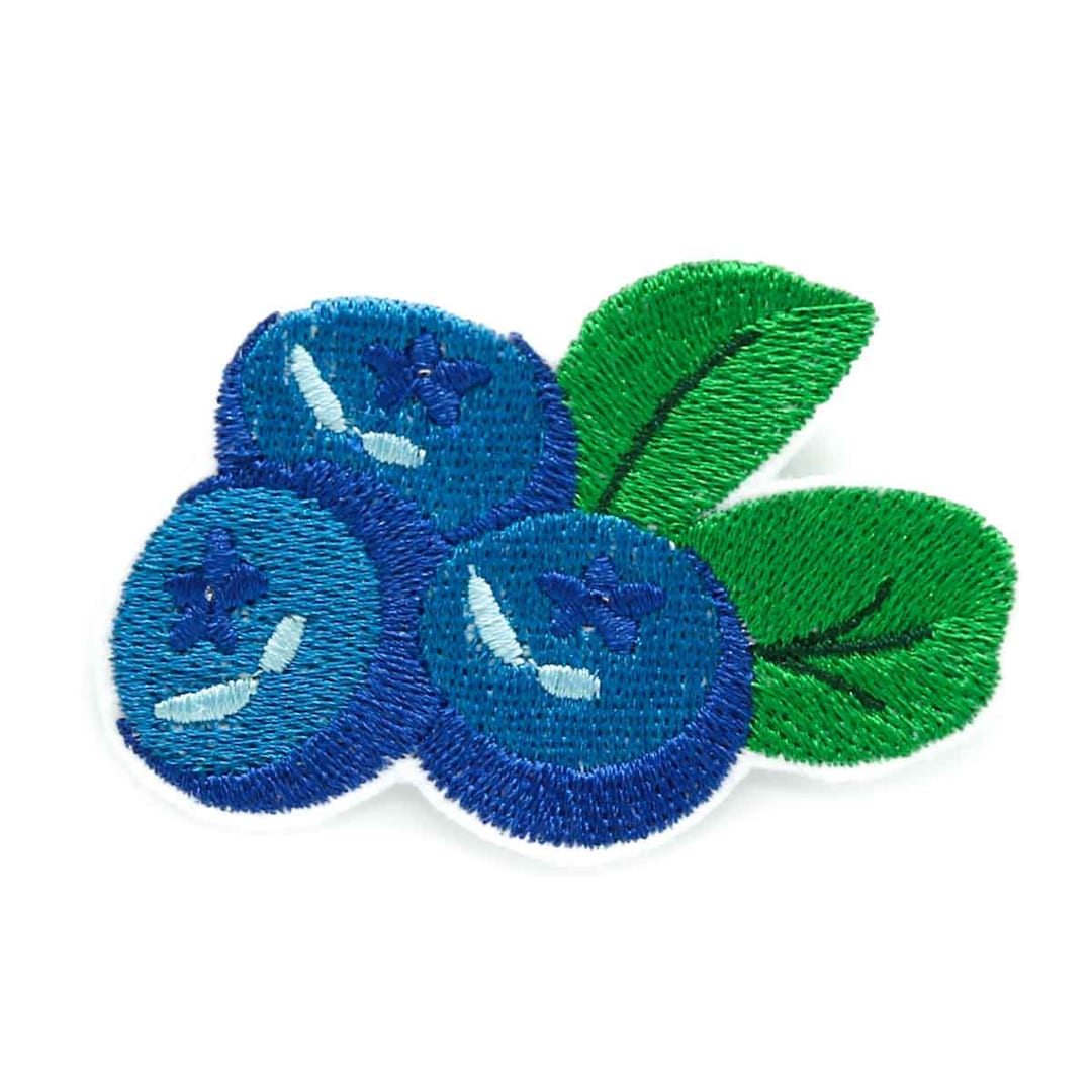 Blueberries Iron-on Embroidered Patch - Etsy
