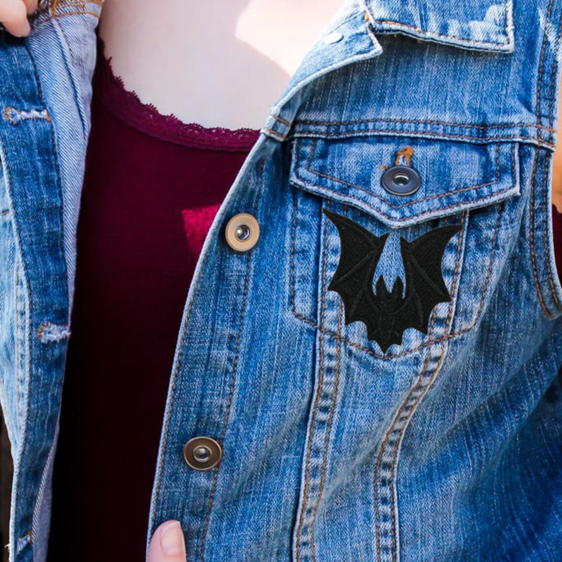 Small Vampire Bat Gothic Iron on Embroidered Patch | Etsy