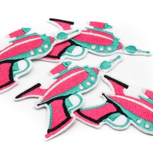 Pink Ray Gun Embroidered Patch With Iron on Adhesive - Etsy