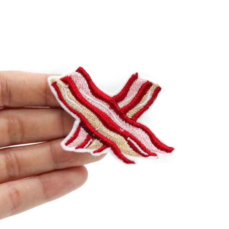 Bacon Strips Iron-on Embroidered Patch - Etsy