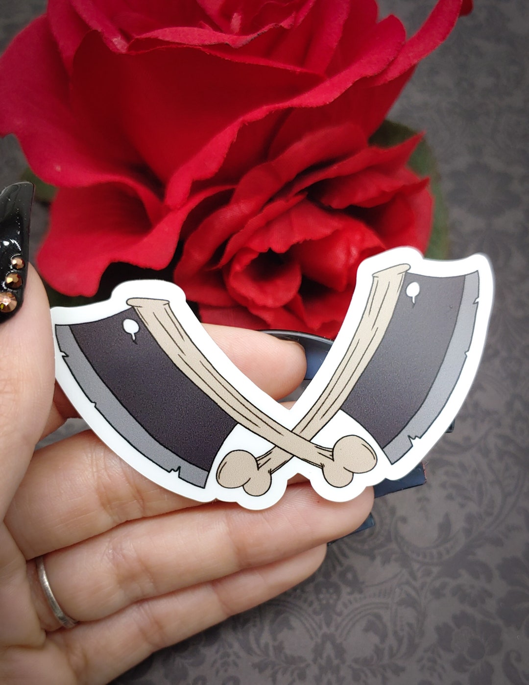 Double Meat Cleaver Sticker - Vinyl, Machine Die Cut & Waterproof - Etsy