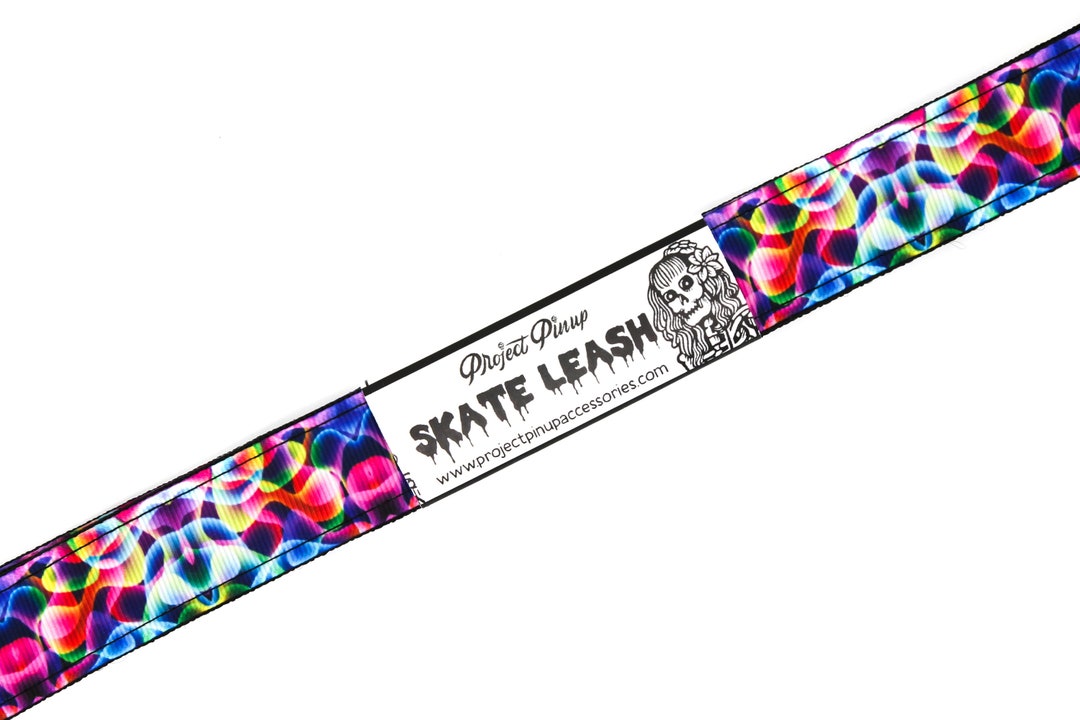 Trippy Lava Lamp Goo Black Roller Skate Leash With D Rings - Adjustable ...