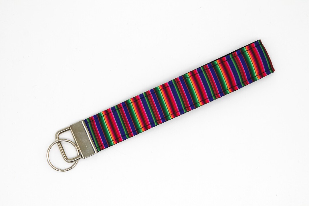Mexican Sarape Stripes Keychain Key Fob Wristlet - Etsy