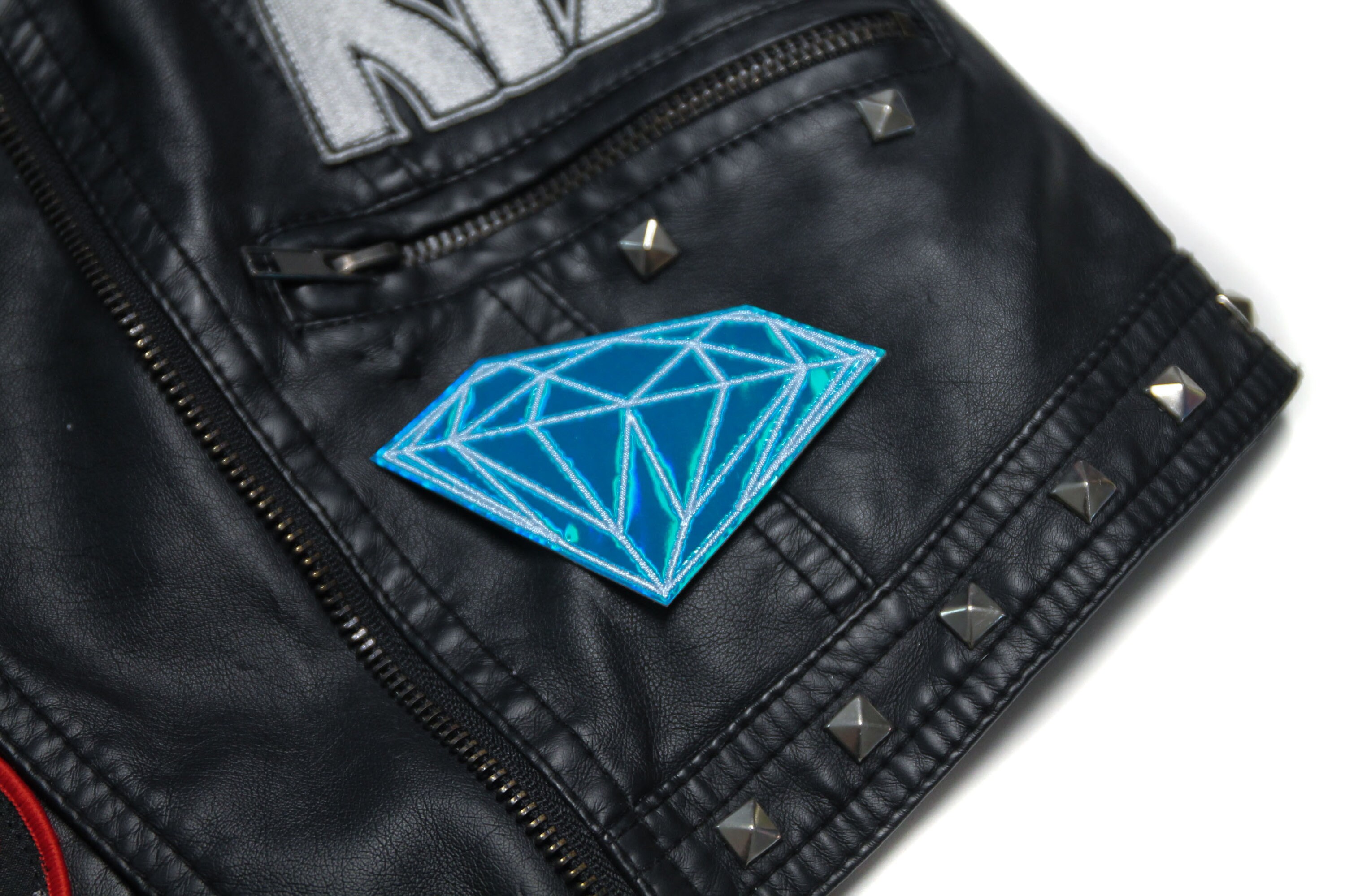Blue Diamond Holographic Embroidered Patch | Etsy