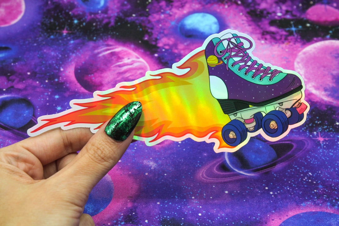 Roller Skate Comet Holographic Sticker - Etsy