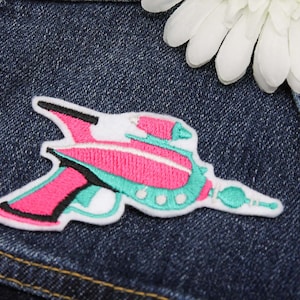 Pink Ray Gun Embroidered Patch With Iron on Adhesive - Etsy