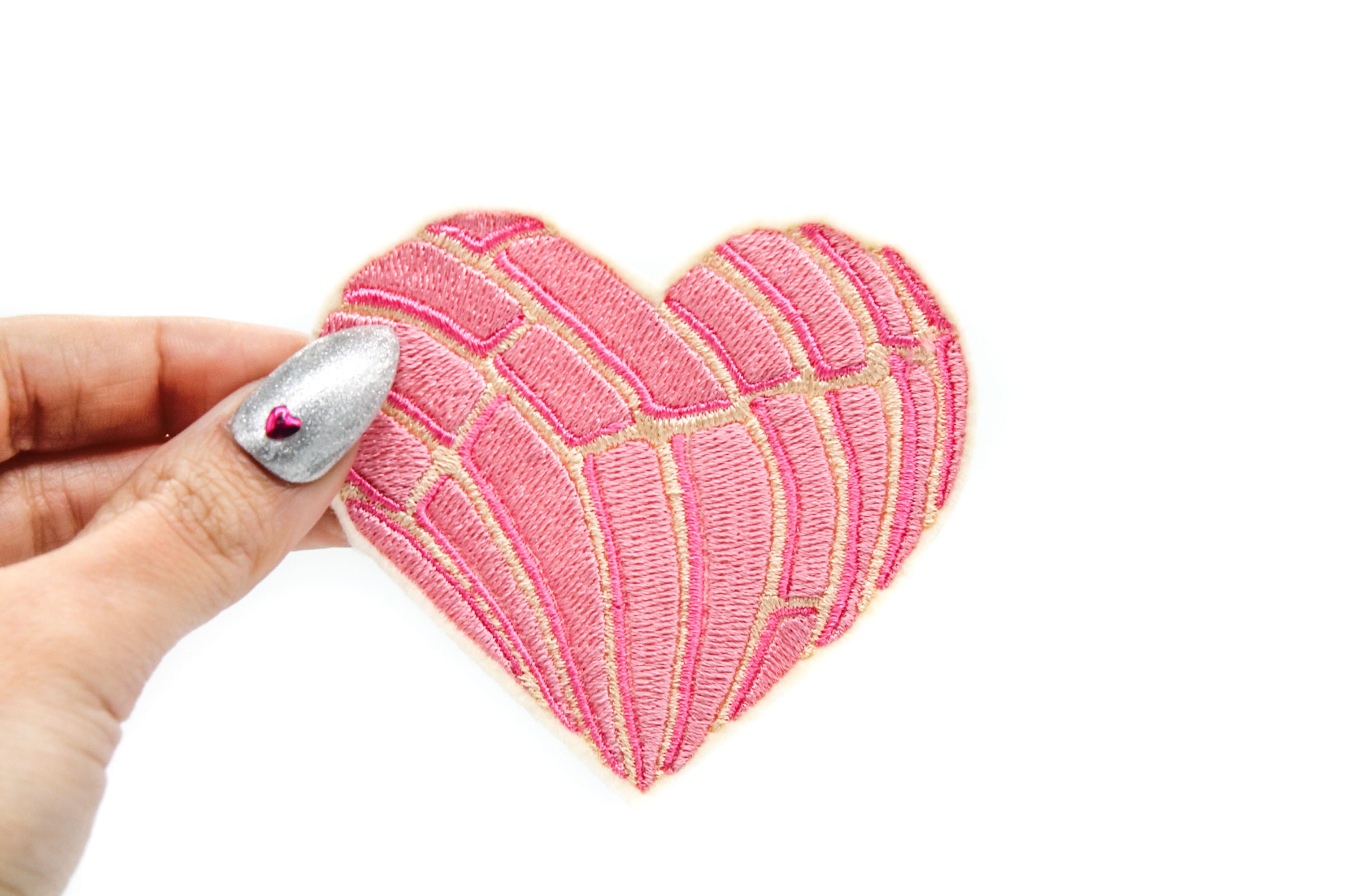 Pink Concha Pan Dulce Heart Iron on Embroidered Patch - Etsy