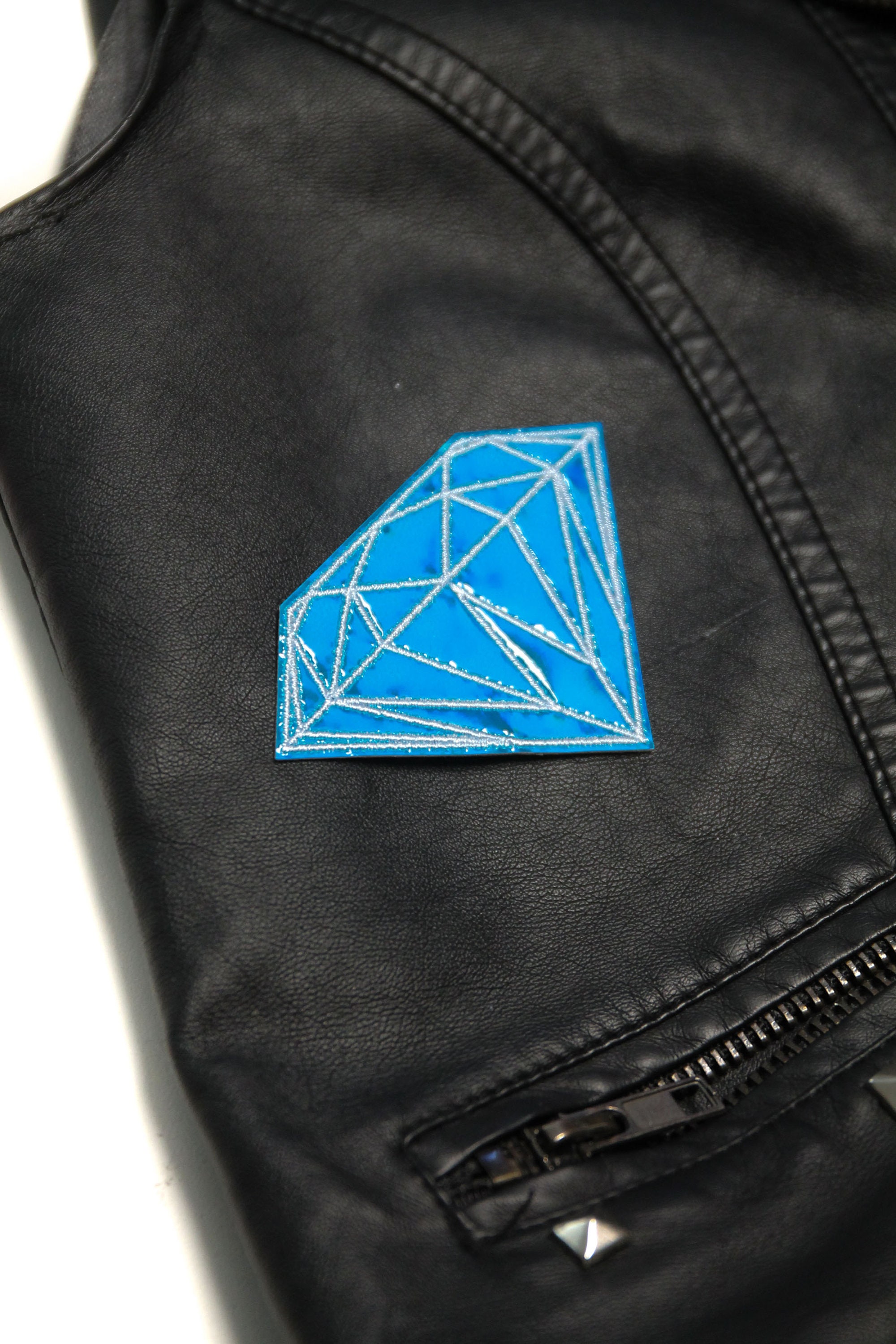 Blue Diamond Holographic Embroidered Patch - Etsy