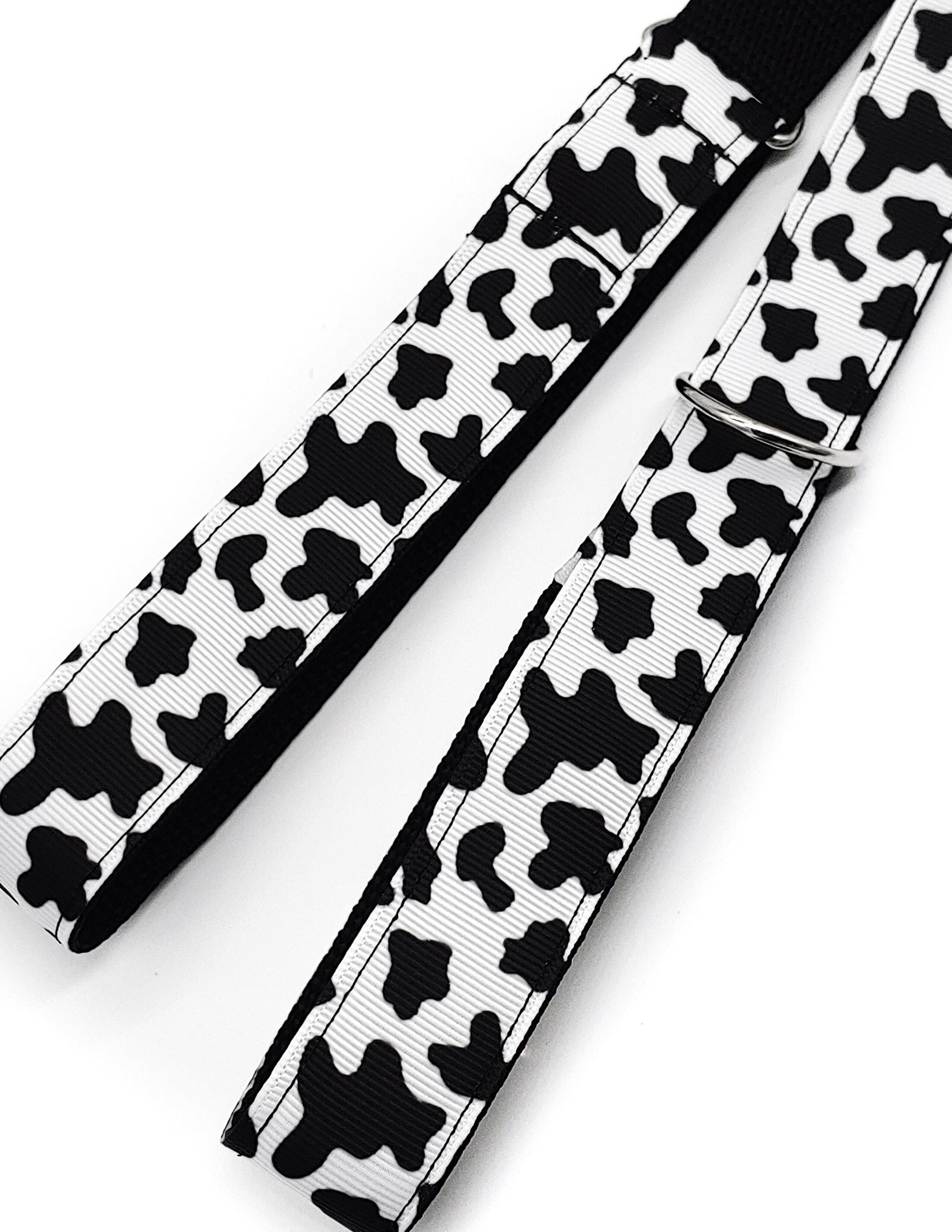 Cow Animal Print Black and White Skate Leash With D Rings - Etsy