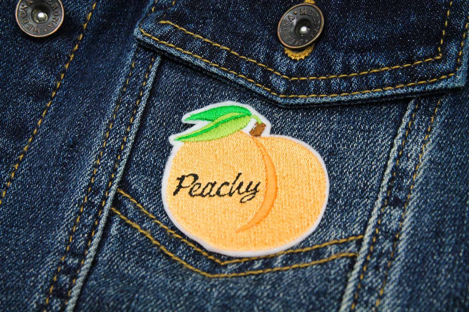 Peachy Peach Fruit Embroidered Patch with Iron on Adhesive | Etsy