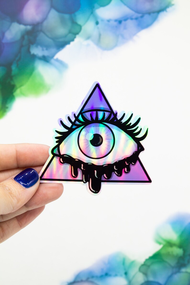 All Seeing Eye Lavender Holographic Sticker - Etsy