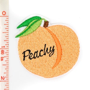 Peachy Peach Fruit Embroidered Patch With Iron on Adhesive - Etsy