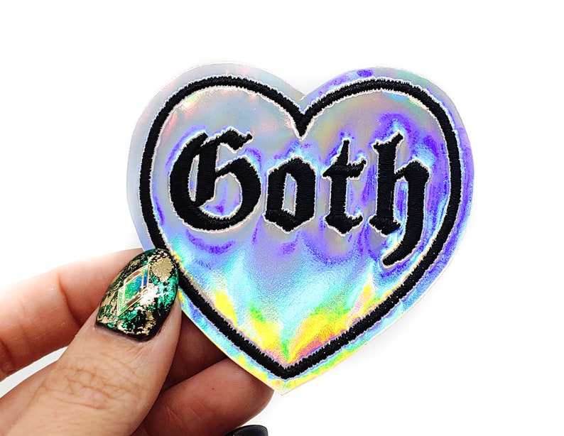 Goth Holographic Vinyl Iron on Embroidered Patch - Etsy