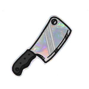 Holographic Silver Meat Cleaver Embroidered Iron-on Patch - Etsy