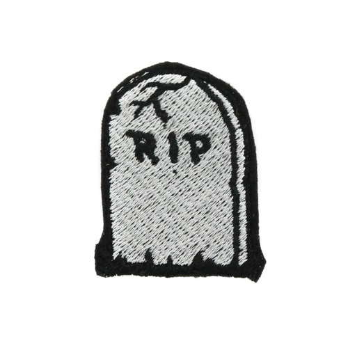 Deaths Head Tombstone Embroidered Iron-on Patch - Etsy