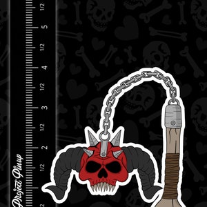 Demon Skull Flail Vinyl Sticker - Etsy
