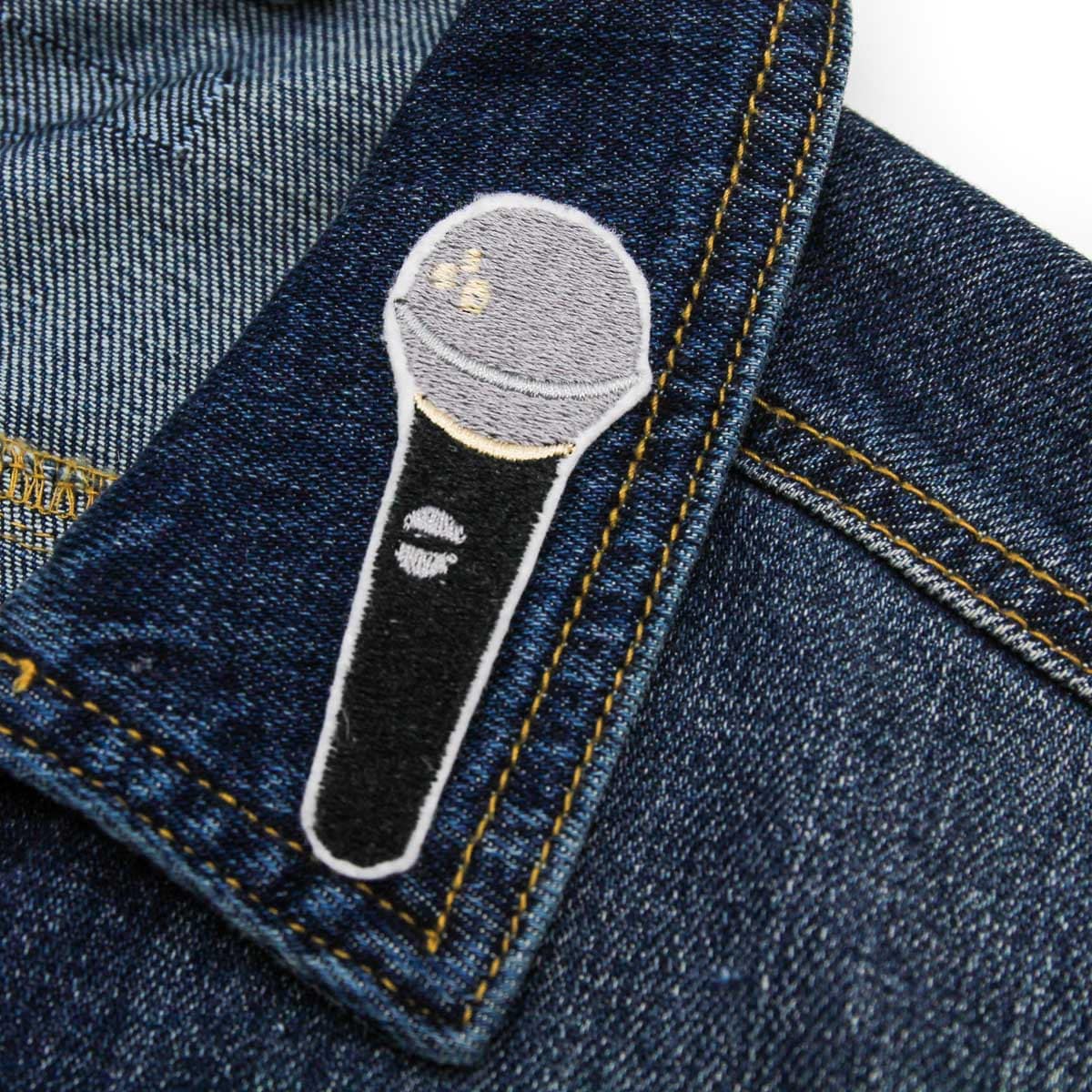 Microphone Iron On Embroidered Patch | Etsy