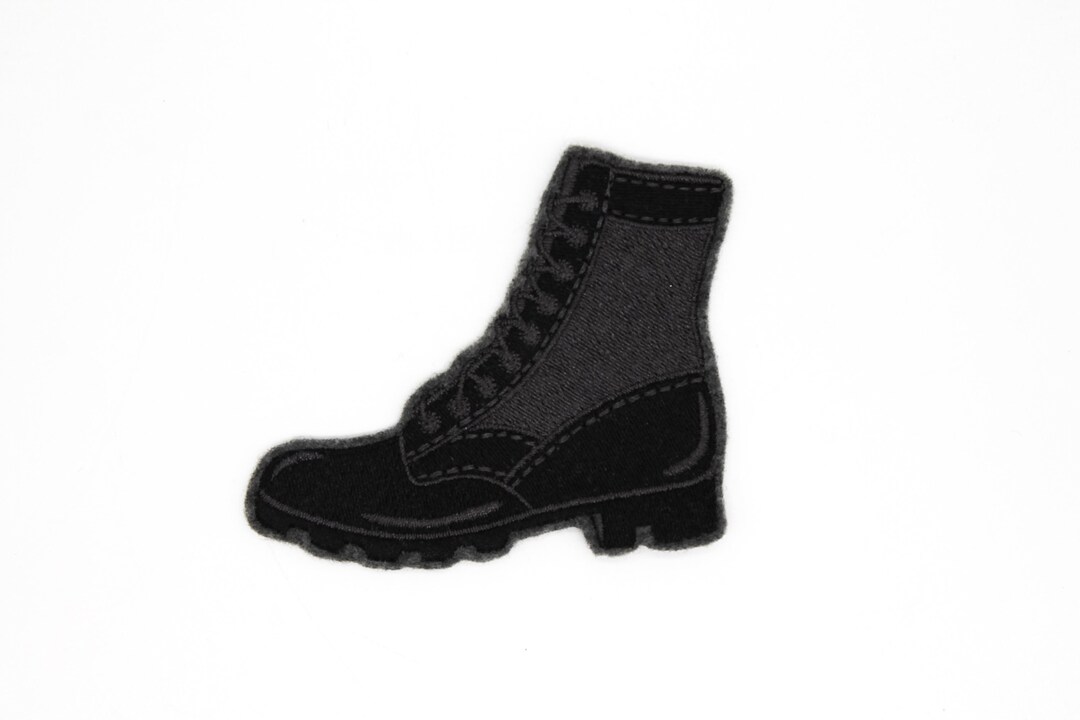 Combat Boot Iron on Embroidered Patch - Etsy