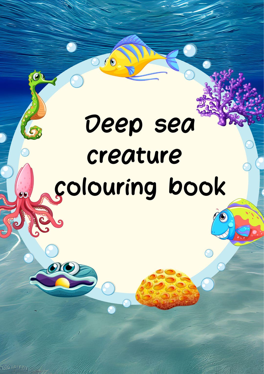 Cute Printable Kids Fun Deep Sea Colouring Book 13 Pages - PRINTABLE ...