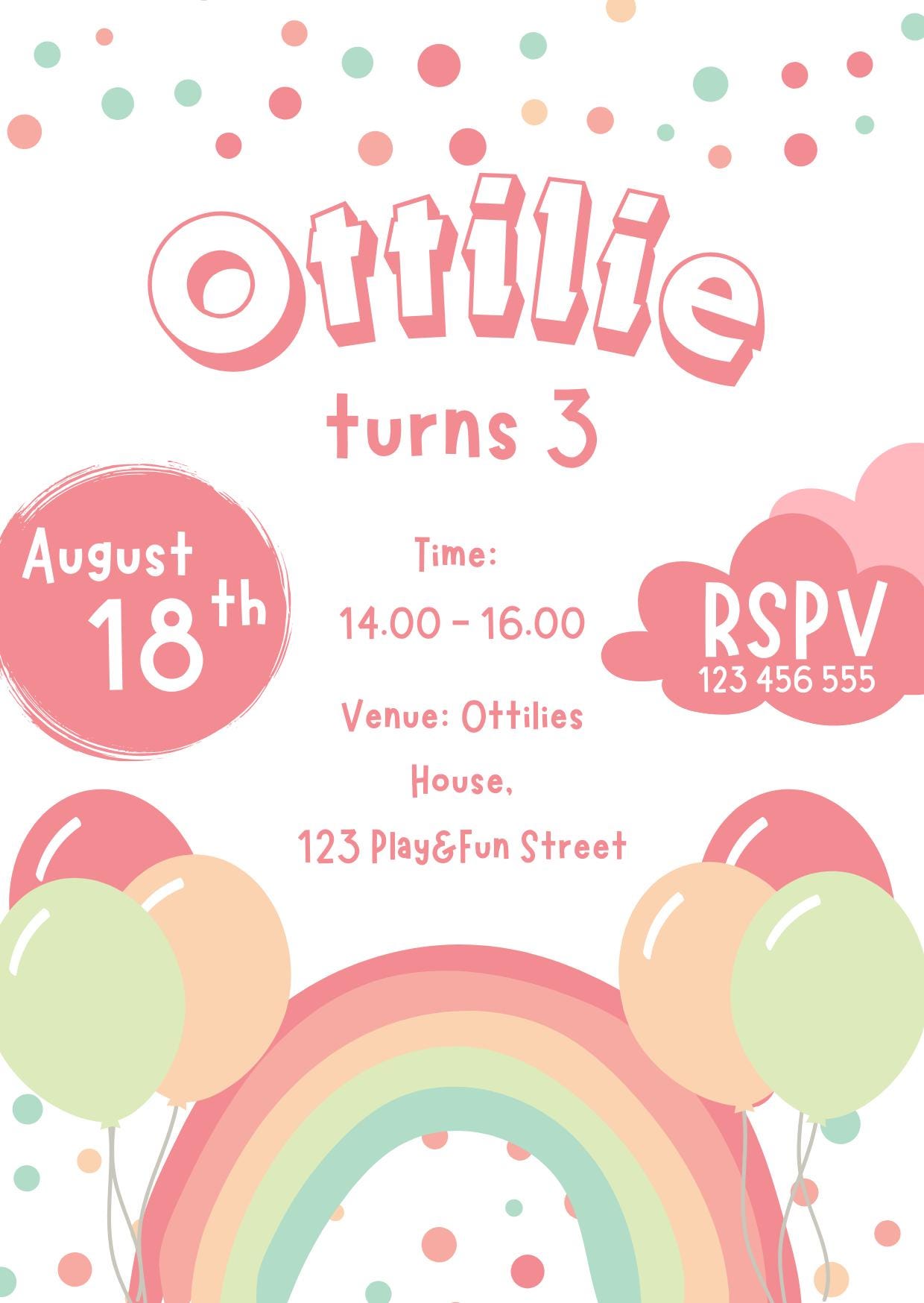 Rainbow Pastel Birthday Party Invitation Template, Colourful Party ...